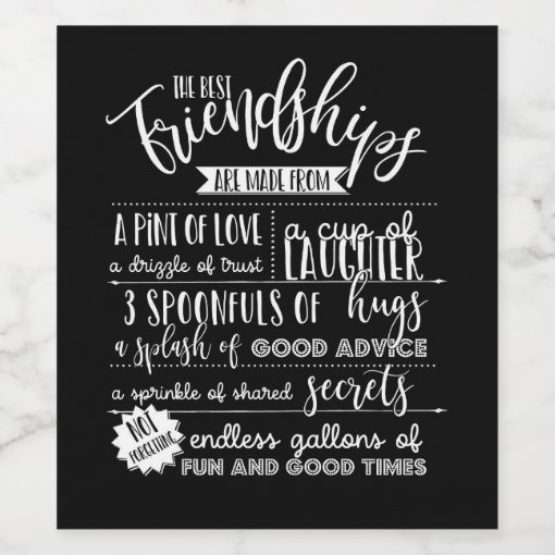 best friends wine bottle label recipe for a good | Zazzle