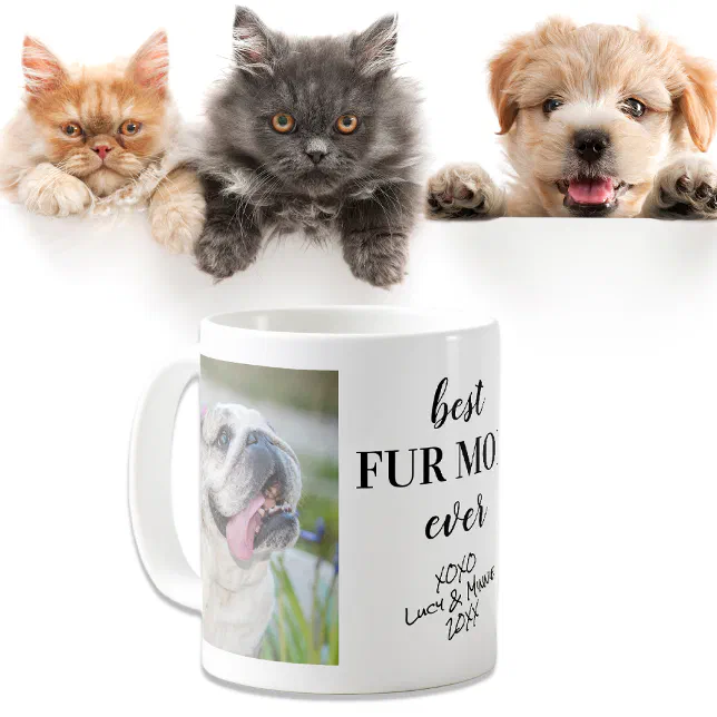 Best Fur Mom Ever Photos Personalized Coffee Mug | Zazzle