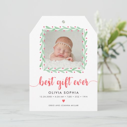 Best Gift Ever Newborn First Christmas Birth Ann Save The Date | Zazzle