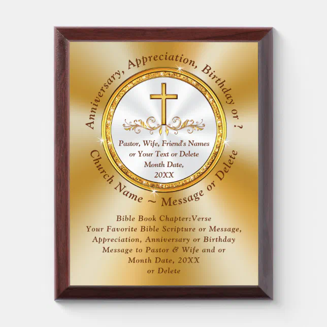 Best Gift for Pastor Birthday, Appreciation Award Plaque | Zazzle