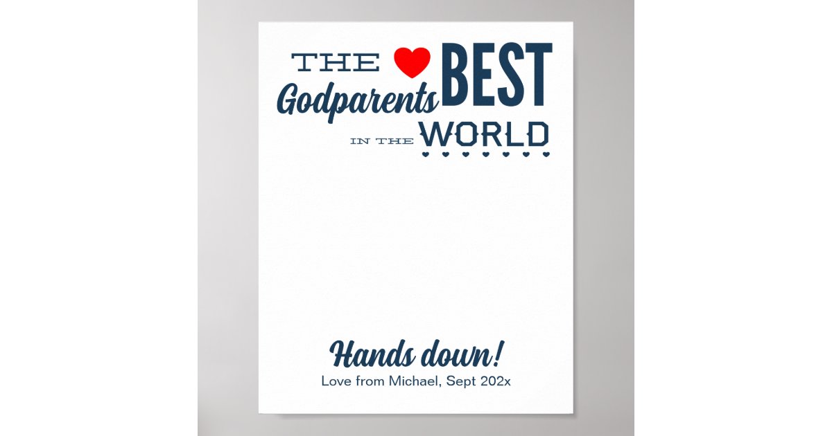 Best Godparents Custom Handprint Art Template Poster | Zazzle