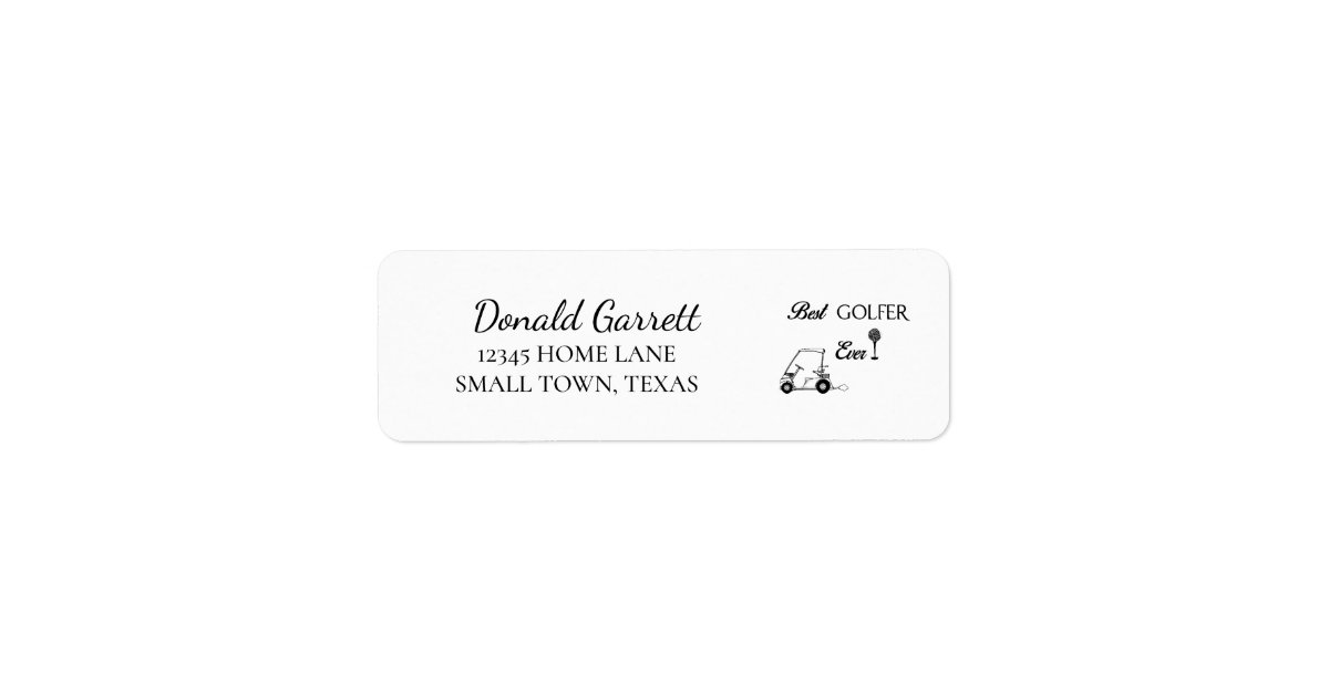 Best Golfer Golf Cart Label | Zazzle