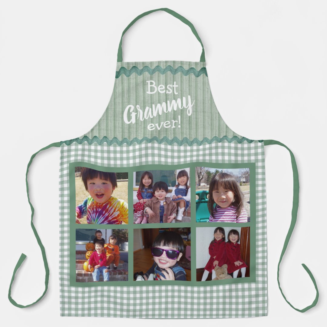 Best Grammy Ever Multiple Photo Family Collage Apron | Zazzle