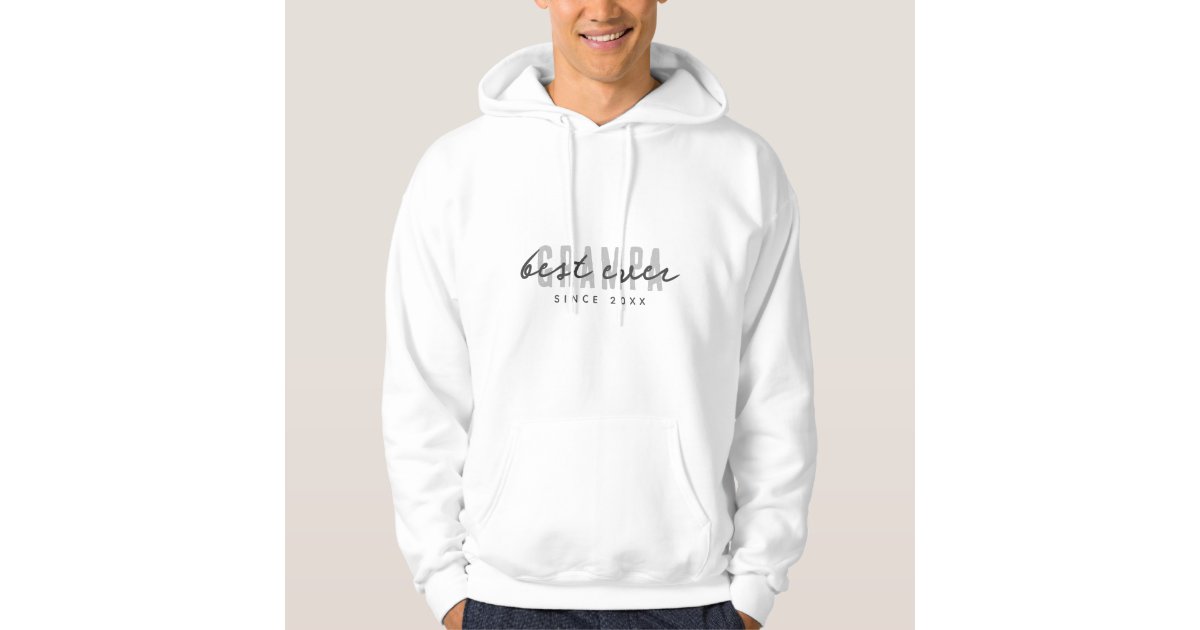 Best Grampa Ever Since 20XX Modern Simple Preppy Hoodie | Zazzle