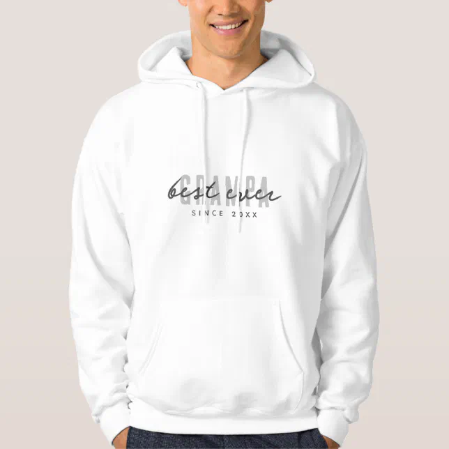 Best Grampa Ever Since 20XX Modern Simple Preppy Hoodie | Zazzle