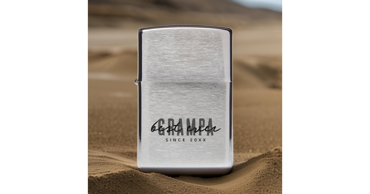 Best Grampa Ever Since 20XX Modern Simple Preppy Zippo Lighter | Zazzle