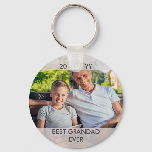 Best Grandad Ever Custom Fathers Day Photo Keychain | Zazzle