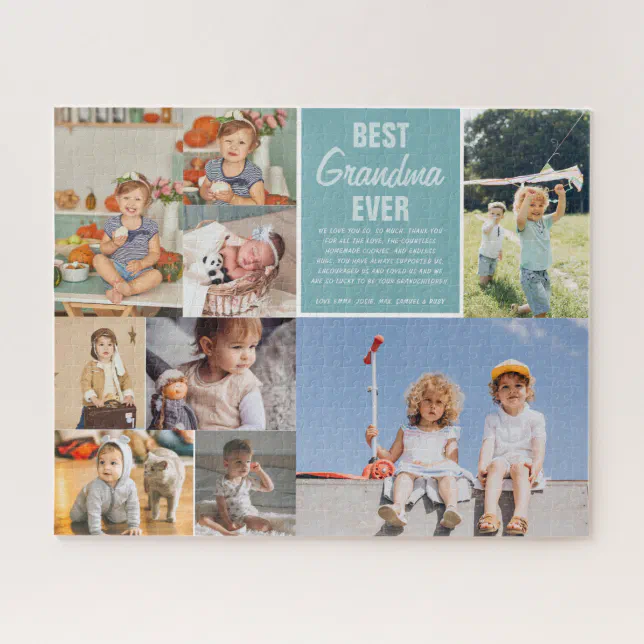 Best Grandma Ever | Color Block Photo Collage Jigsaw Puzzle | Zazzle