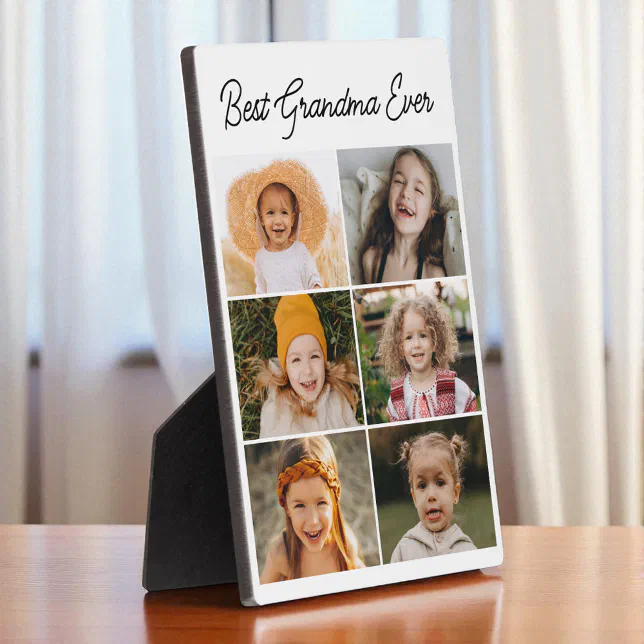 Best Grandma Ever Custom 6 Photo Collage Plaque | Zazzle