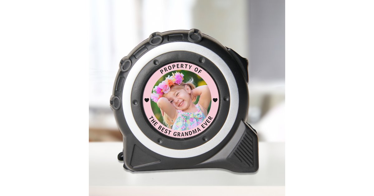 Best Grandma Ever Pink Photo Tape Measure | Zazzle