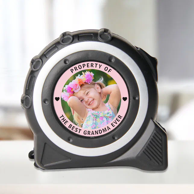 Best Grandma Ever Pink Photo Tape Measure | Zazzle