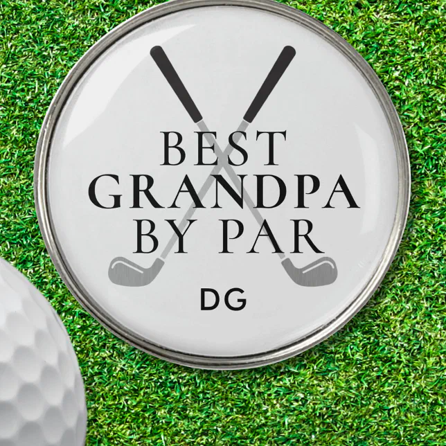 BEST GRANDPA BY PAR Monogram Name Clubs Golf Ball Marker | Zazzle