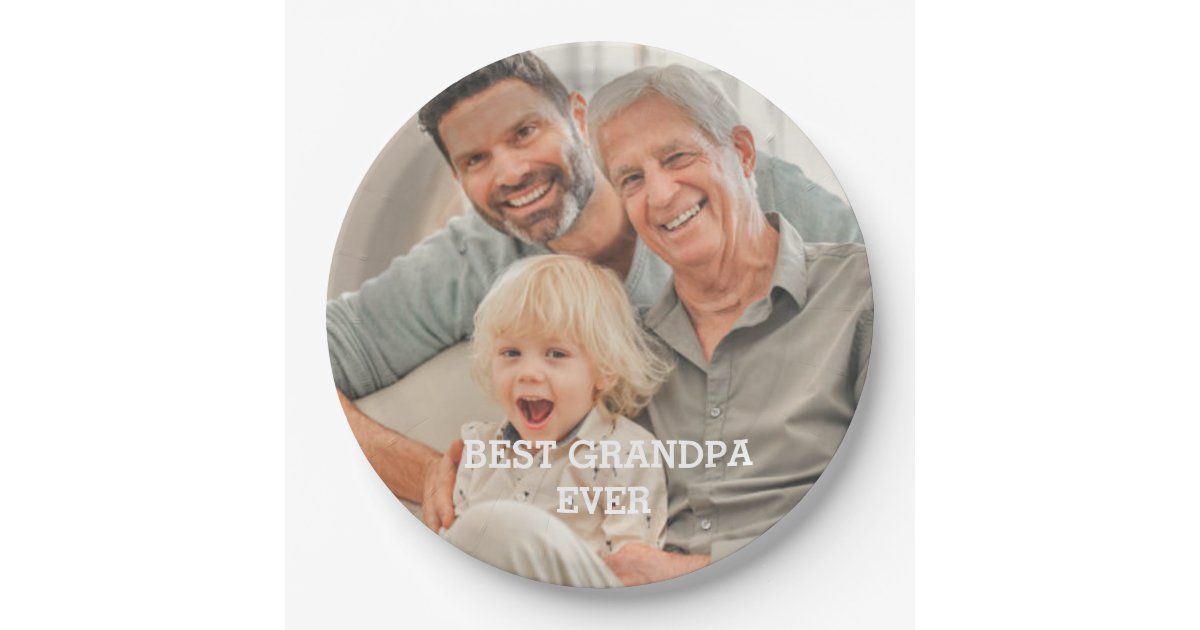Best Grandpa Ever Custom Photo Create Your Own Paper Plates | Zazzle