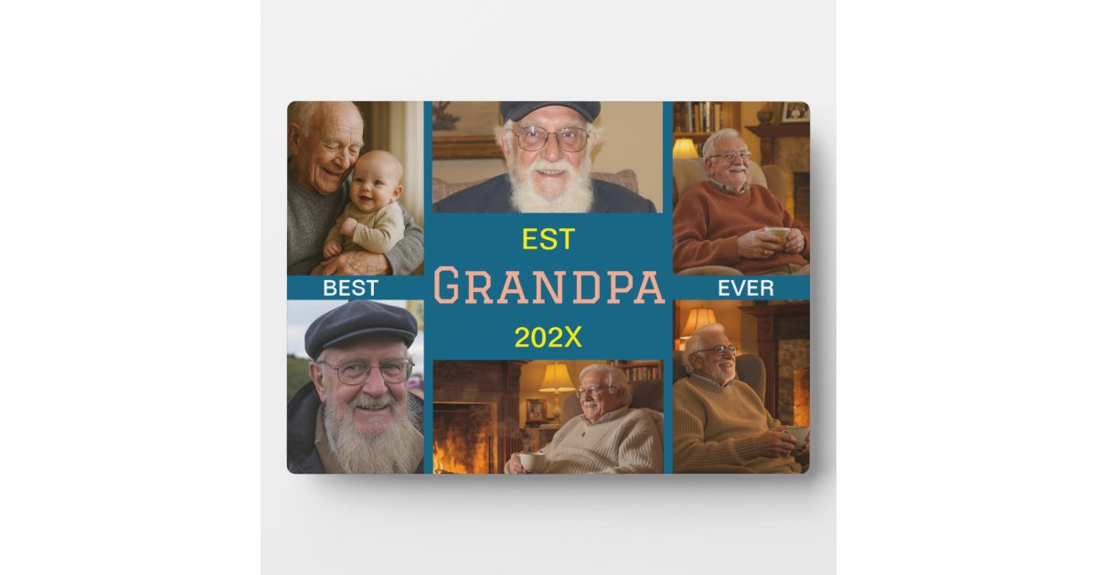 Best Grandpa Ever Photo Collage Plaque | Zazzle