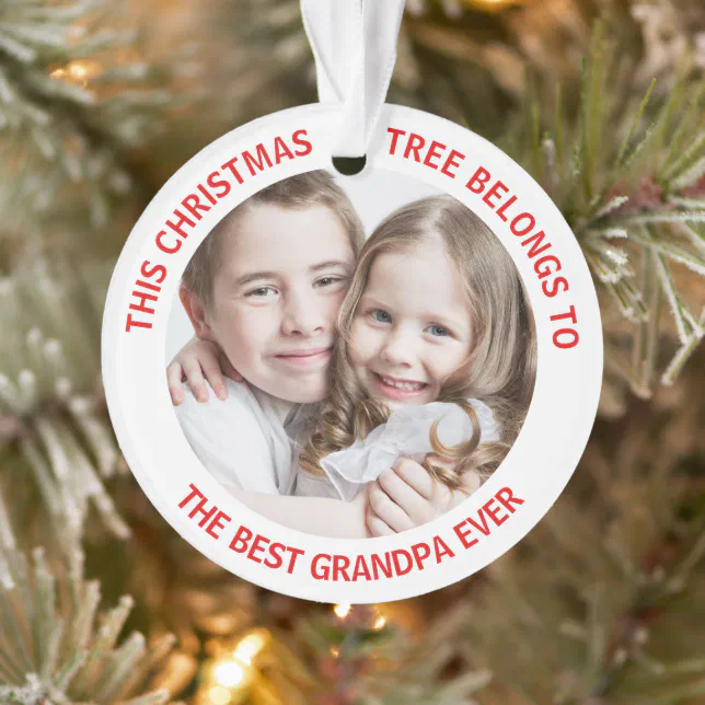 Best Grandpa Ever Photo Ornament | Zazzle