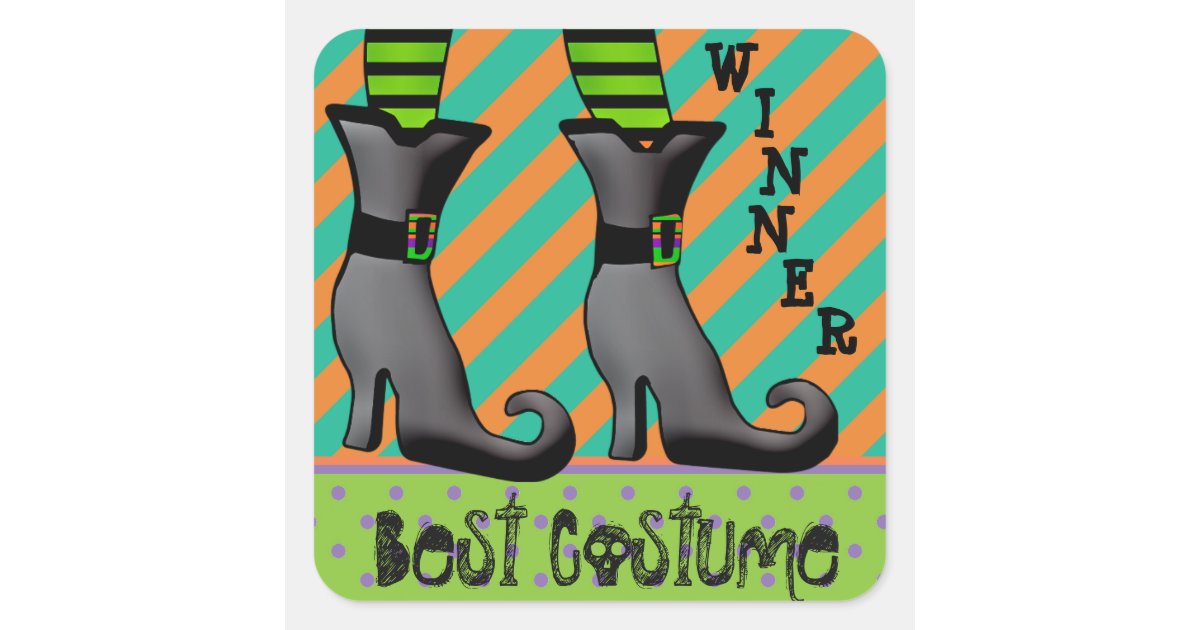 Best Halloween Costume Winner Square Sticker | Zazzle