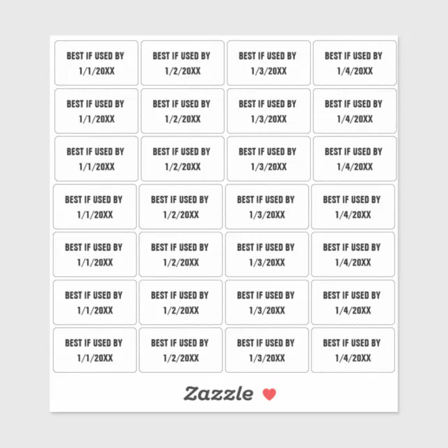 Best If Used By Packaging Label Stickers | Zazzle