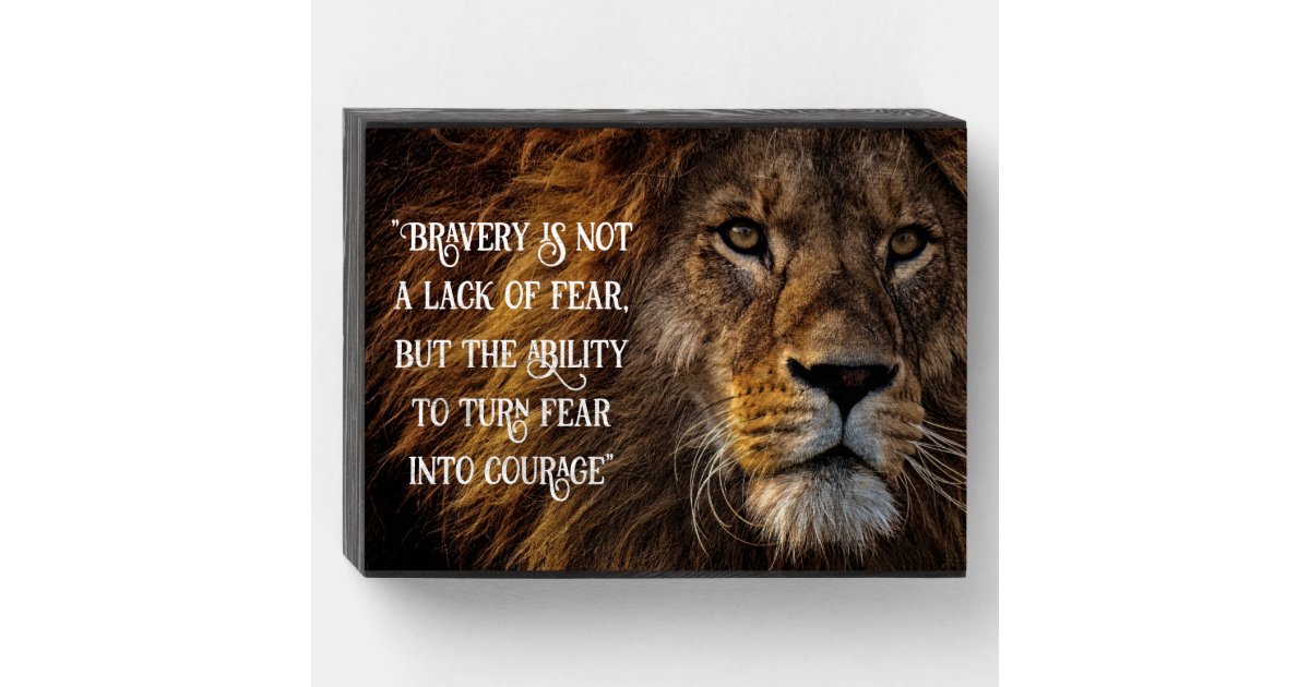 Best Lion Bravery Quote Wood Wall Art Design Woode Wooden Box Sign | Zazzle