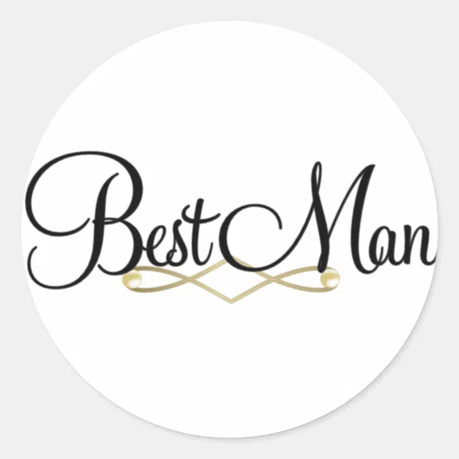 Best Man Classic Round Sticker | Zazzle