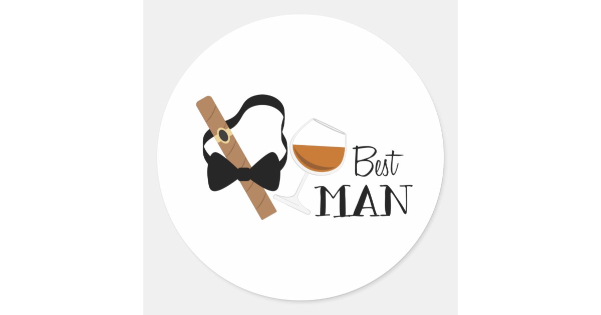Best Man Classic Round Sticker | Zazzle