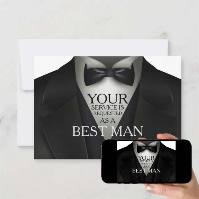 Best Man Elegant Wedding Party Request Invitation | Zazzle