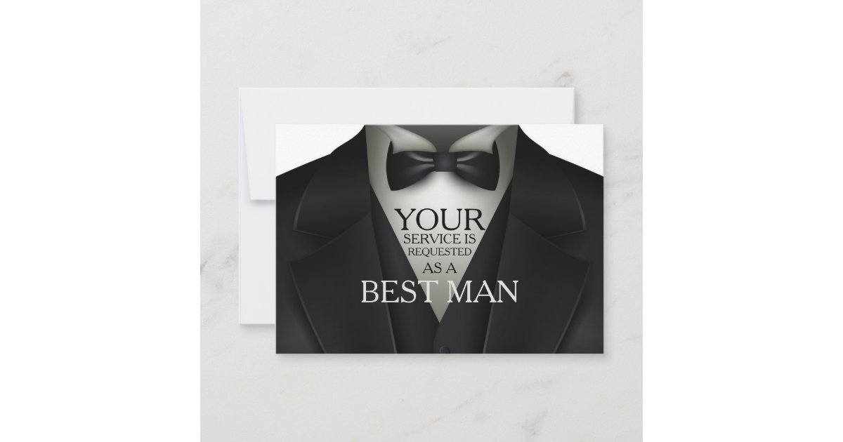 Best Man Elegant Wedding Party Request Invitation | Zazzle