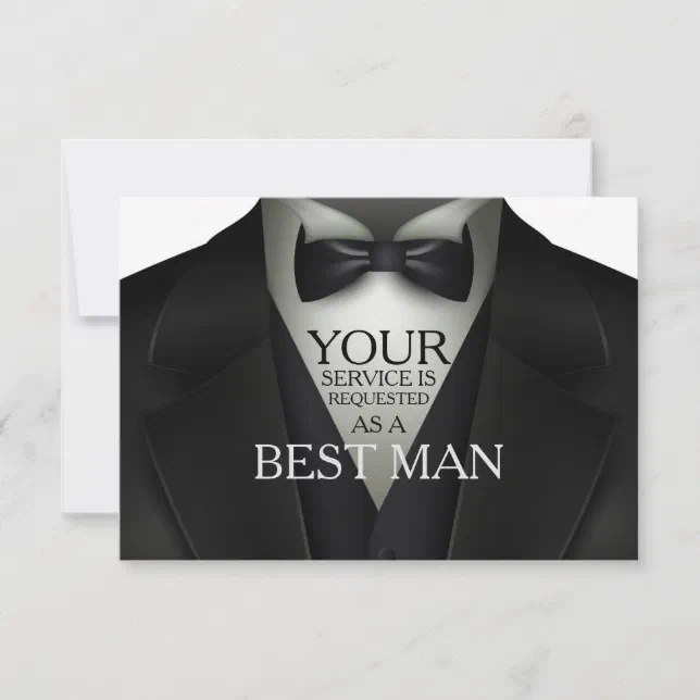 Best Man Elegant Wedding Party Request Invitation | Zazzle