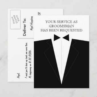 Best Man Or Groomsman Postcard Invite Zazzle