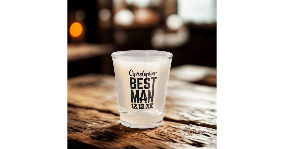 Best Man Proposal Favor Shot Glass | Zazzle