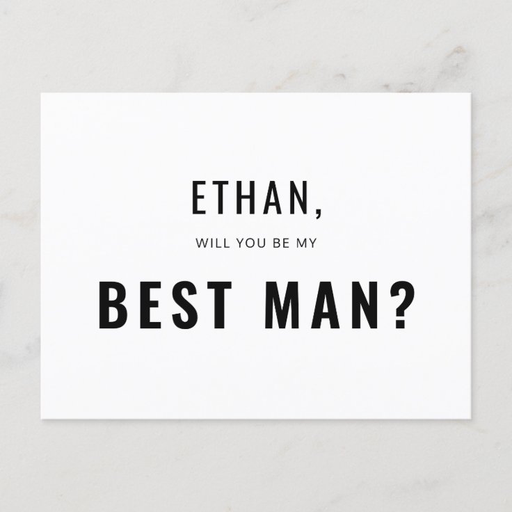 Best Man Request Modern Simple Invitation Postcard | Zazzle