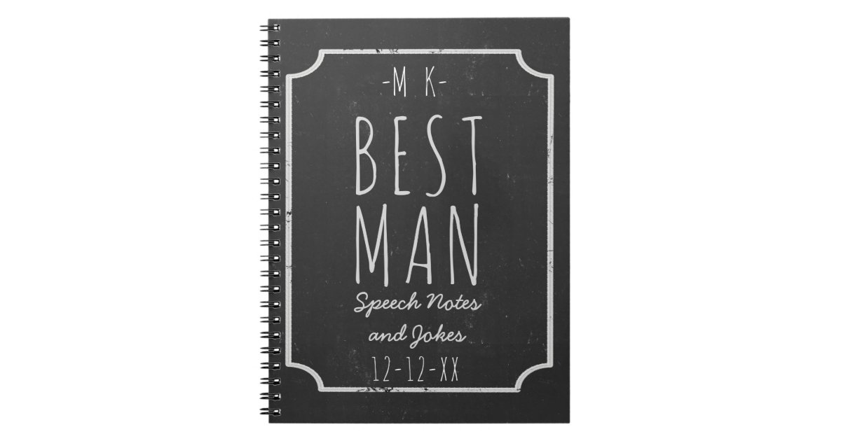Best Man Speech Notes and Jokes Wedding Journal | Zazzle.com