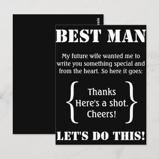 Best Man Thank You Postcard | Zazzle