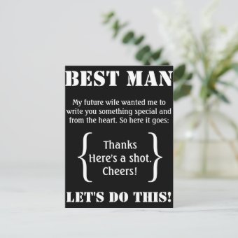 Best Man Thank You Postcard | Zazzle