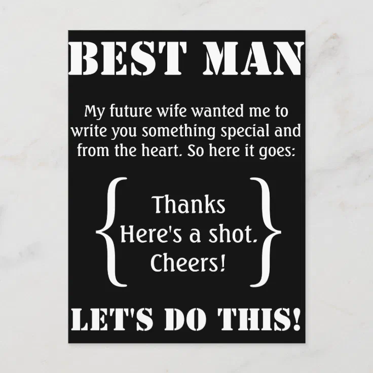 Best Man Thank You Postcard | Zazzle