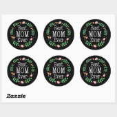 Best Mom Ever Floral Wreath Mothers Day Classic Round Sticker | Zazzle