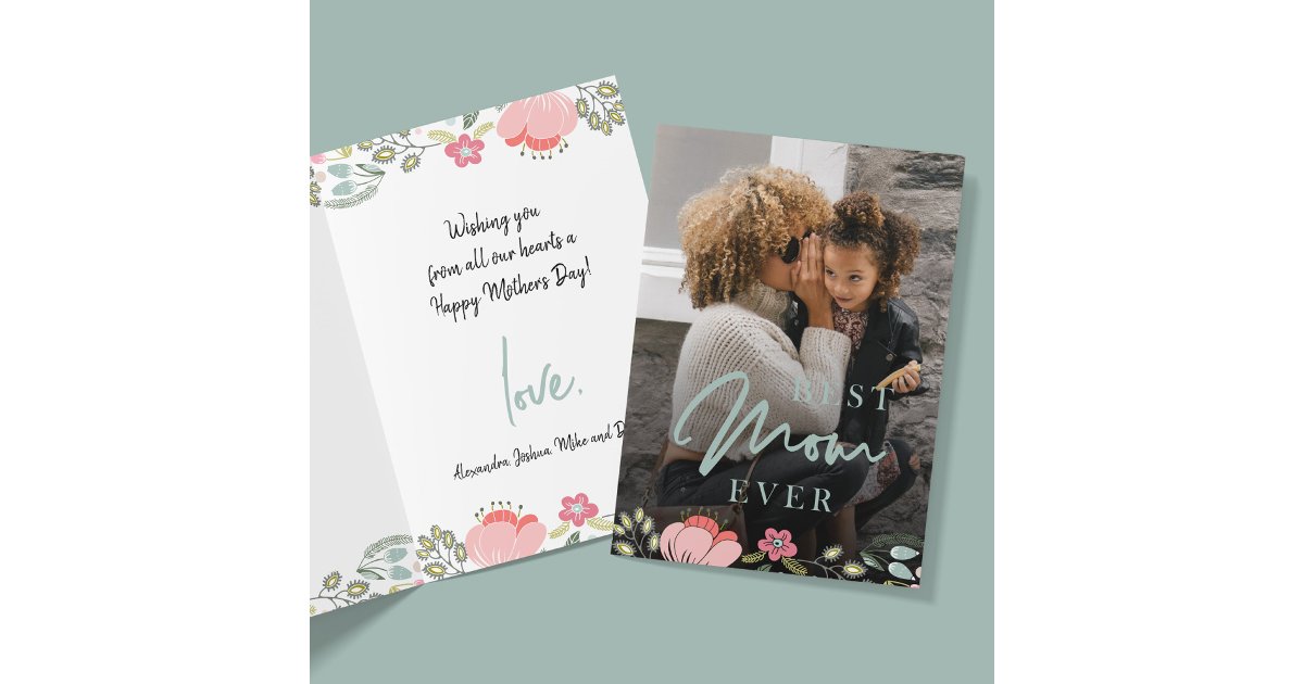 Best mom ever personalized photo Mothers Day Holid Holiday Card | Zazzle