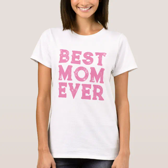 Best mom ever personalized text vintage light pink T-Shirt | Zazzle