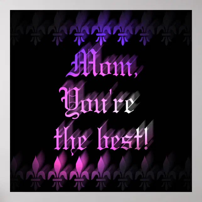 Best mom Gothic style Mothers Day Poster | Zazzle