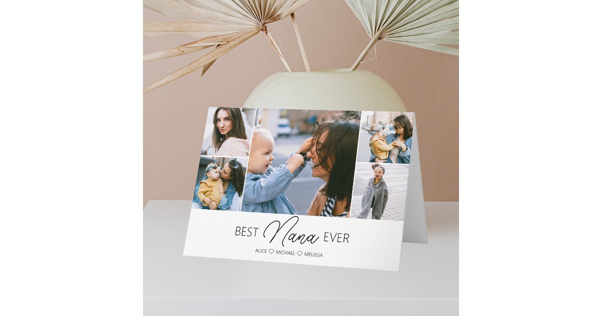 Best Nana Ever Calligraphy Photo Card | Zazzle