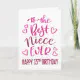 Best Niece Ever 13th Birthday Typography in Pink Card | Zazzle