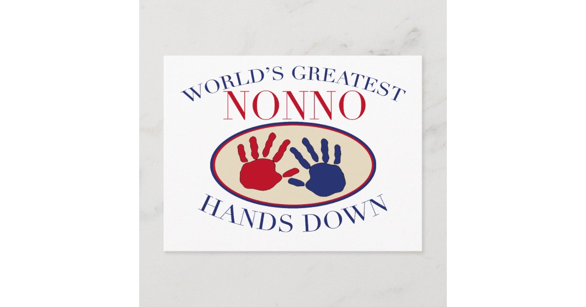Best Nonno Hands Down Postcard | Zazzle