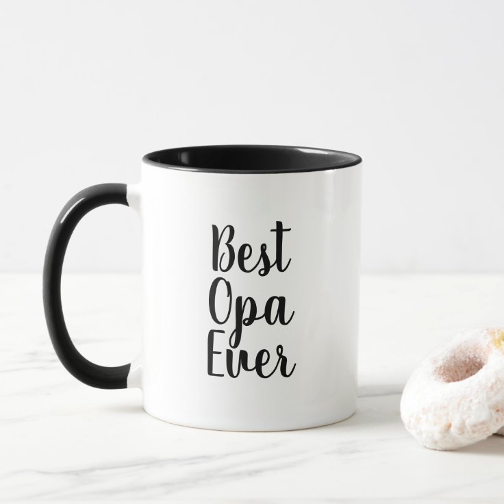 Best Opa Ever Calligraphy Mugs Simple modern | Zazzle