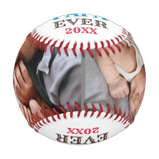 Best Papa Ever Quote Father and Baby Photo Baseball | Zazzle