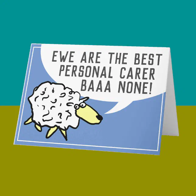 Best Personal Carer Bar None - Sheep Pun Card | Zazzle