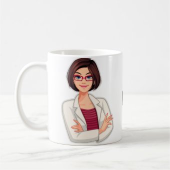 Best Personalized Cute Doctor, Brunette Female Coffee Mug | Zazzle