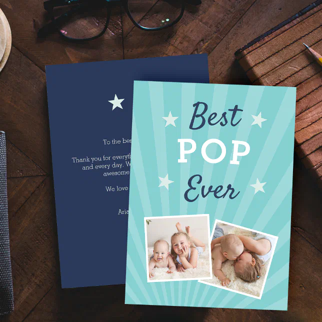 Best Pop Ever | Father's Day Flat Photo Card | Zazzle