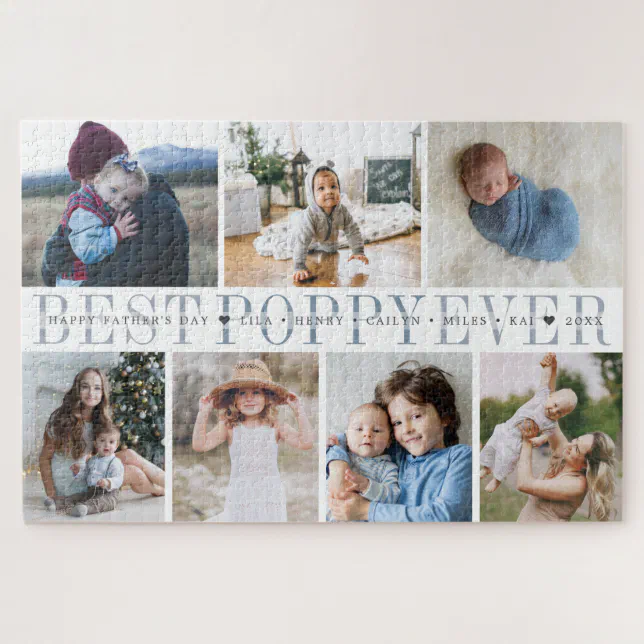Best Poppy Ever | Grandchildren Photo Collage Jigsaw Puzzle | Zazzle