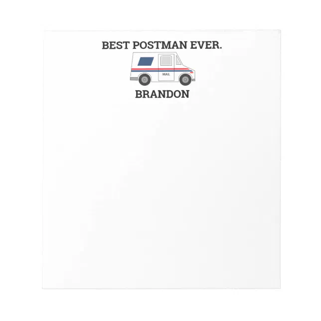 Best Postman Ever Mail Truck Personal Mailman Notepad | Zazzle