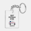 Best Postman Ever Personal Mailman Mail Truck Keychain | Zazzle