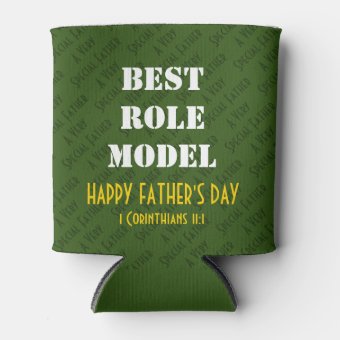 BEST ROLE MODEL Happy Father's Day Custom Can Cooler | Zazzle
